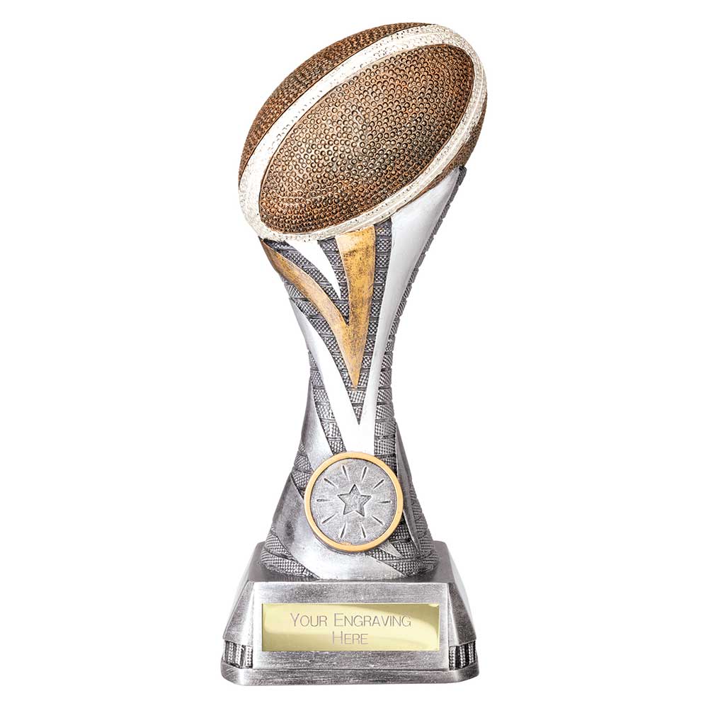 Tempest Rugby Award Antique Silver & Gold 200mm